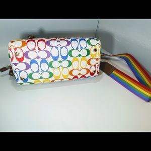 Coach | Bags | Coach Rowan Satchel In Rainbow Signature Canvas | Poshmark